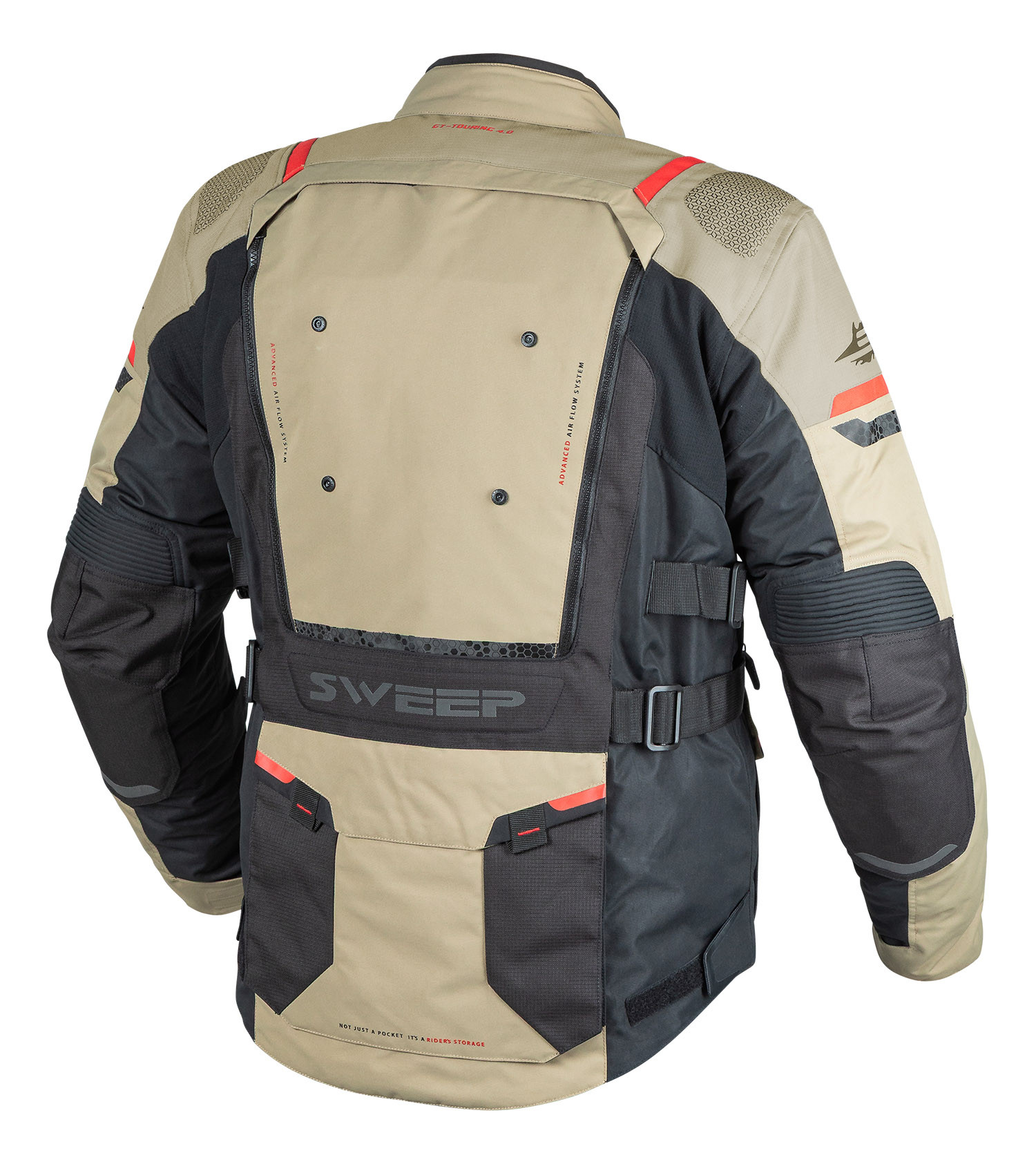 Sweep GT Touring 4.0 all-season jacket, black/khaki/red - Motorbike ...